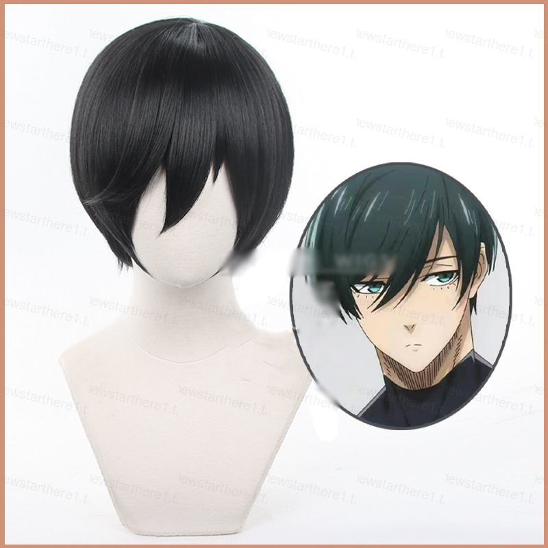 Jason BLUE LOCK ITOSHI RIN คอสเพลย์วิกผมสีดํา BobHaircut ผมสั้นฮาโลวีน ...