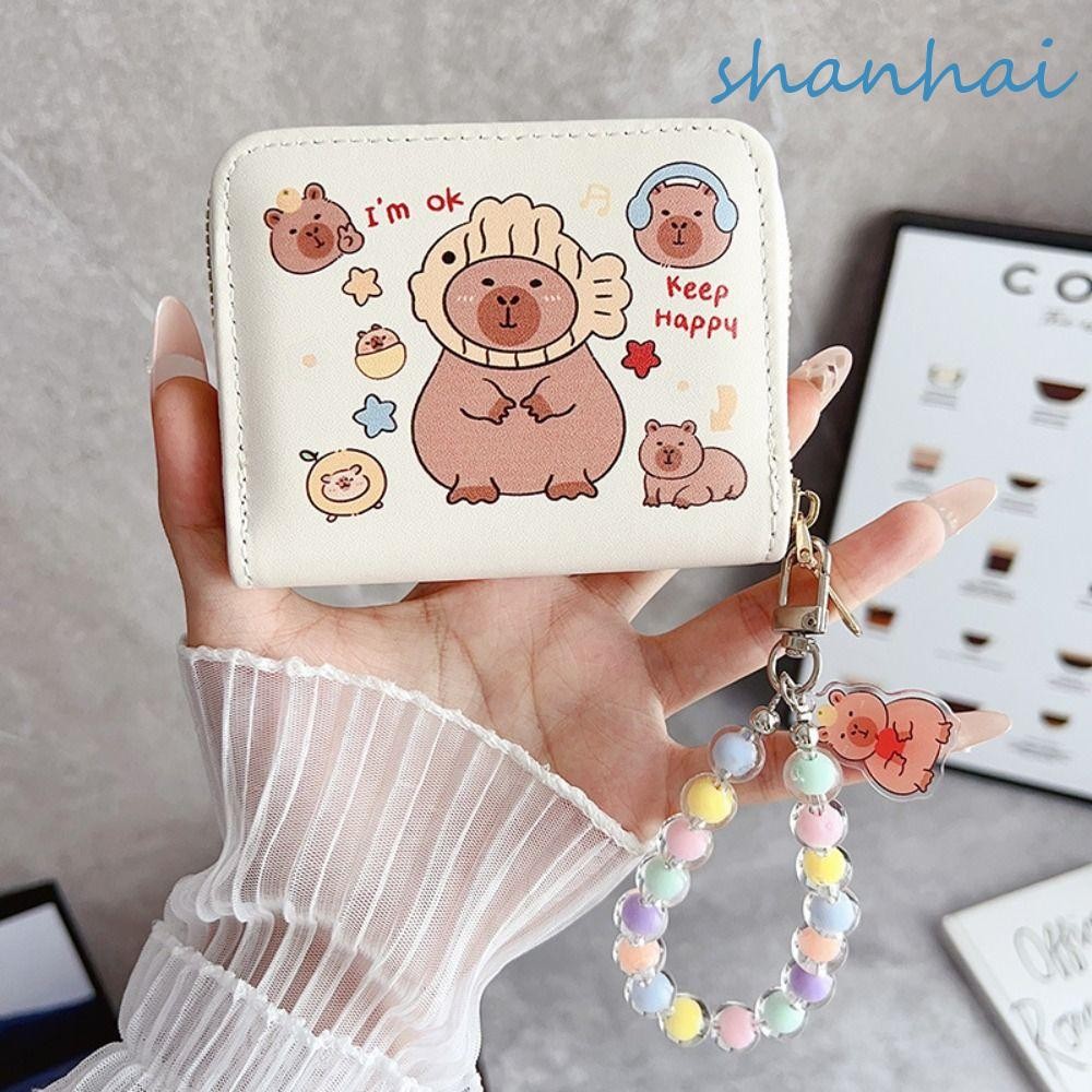 Shanhai Capybara Pu Wallet, Panda Bear Bead Chain Bubu Dudu กระเป๋าใส่ ...