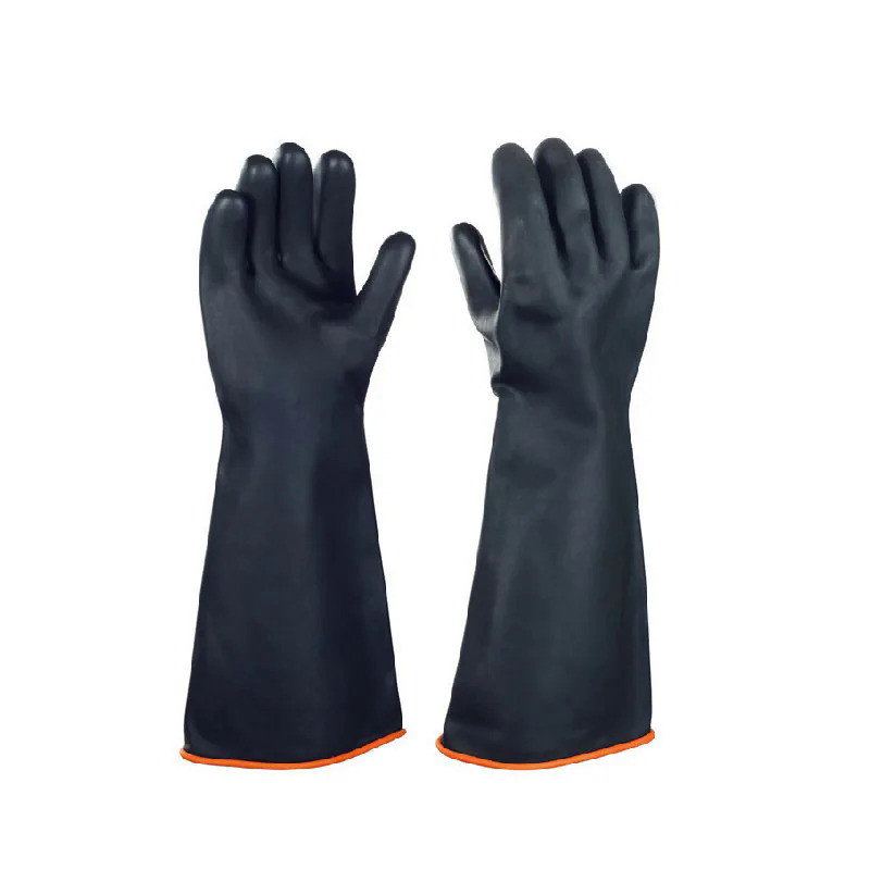 14"-22" Heavy Duty Chemical Resistant Rubber Gloves Acid Oil Resistant ...