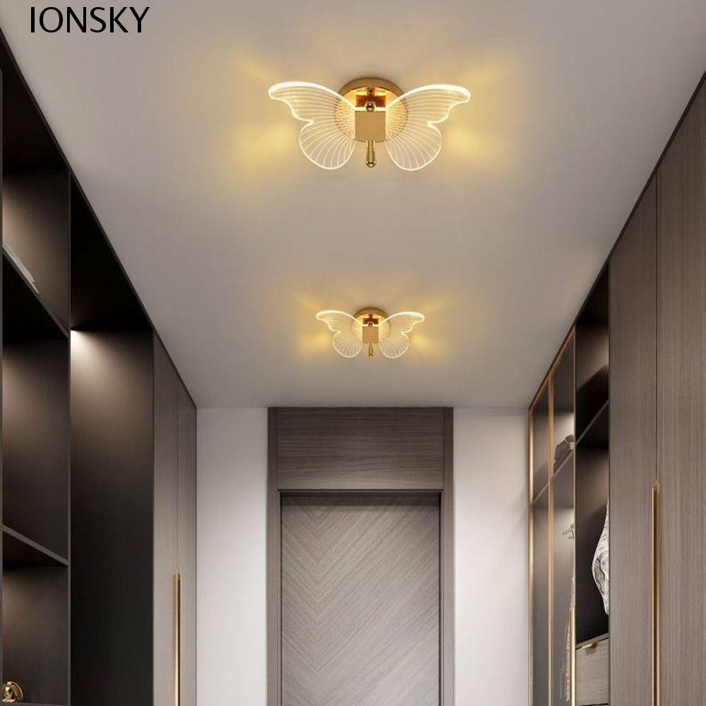 Ionsky LED โคมไฟติดผนังผีเสื้อ,โลหะอะคริลิคโคมไฟเพดานที่ทันสมัย,โคมไฟใน ...
