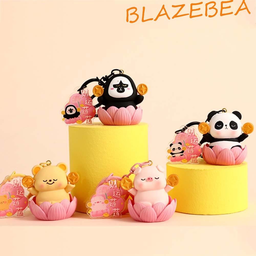 Blazebea Capybara พวงกุญแจ, เรซิ่นลิงเนยหมีพวงกุญแจ, Creative Panda 3D Kawaii หมุน Lotus จี้ ...