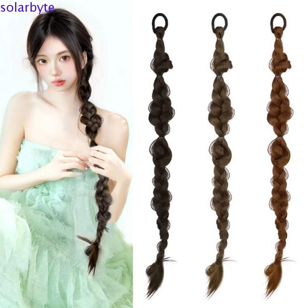 Solarbyte หางม้าถักยาว, สังเคราะห์ Twist Braid Pony Tail พร้อมเชือกผม, Fasion Hanfu Hair ...