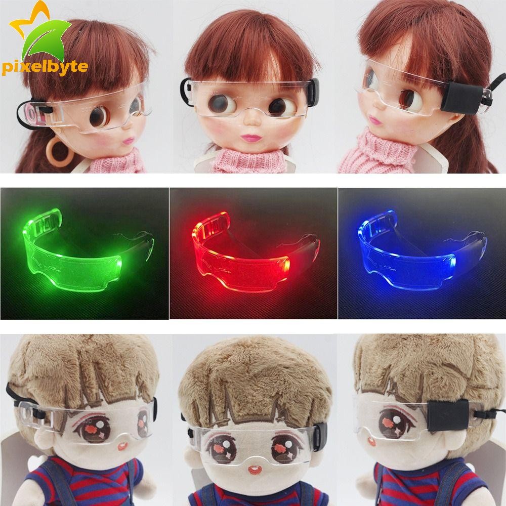 Pixelbyte Labubu LED Luminous แว่นตา,ตุ๊กตาอุปกรณ์เสริม Sense of Technology ตุ๊กตามินิแว่นตา ...
