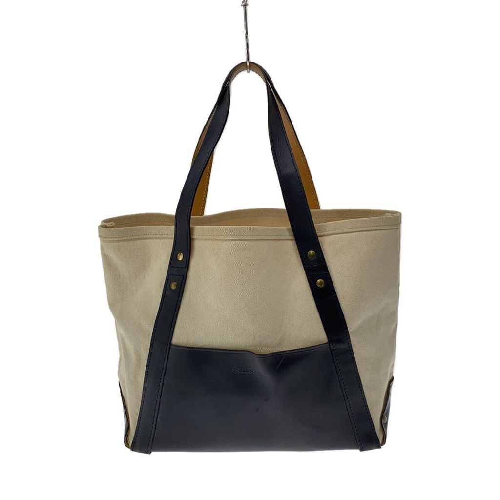 GLENROYAL Tote Bag Purse leather bottom canvas WHT plain Direct from ...