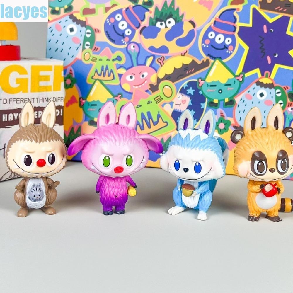 Lacyes Labubu Action Figure, สัตว์อะนิเมะ Labubu รูปตุ๊กตา, น่ารัก ...
