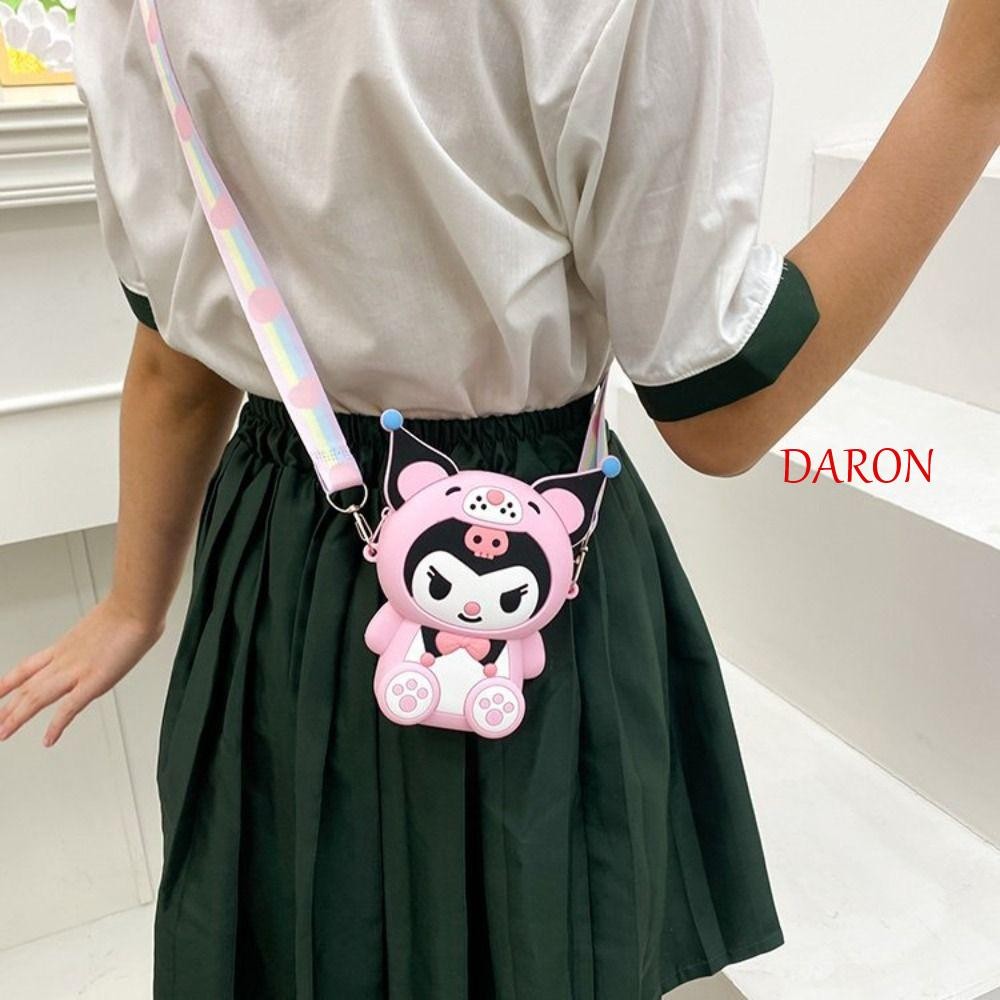 Daron Kuromi Silicon Bag, Multifunctional Y2K การ์ตูนกระเป๋าเหรียญ,น่ารักกระเป๋าซิป Messenger ...