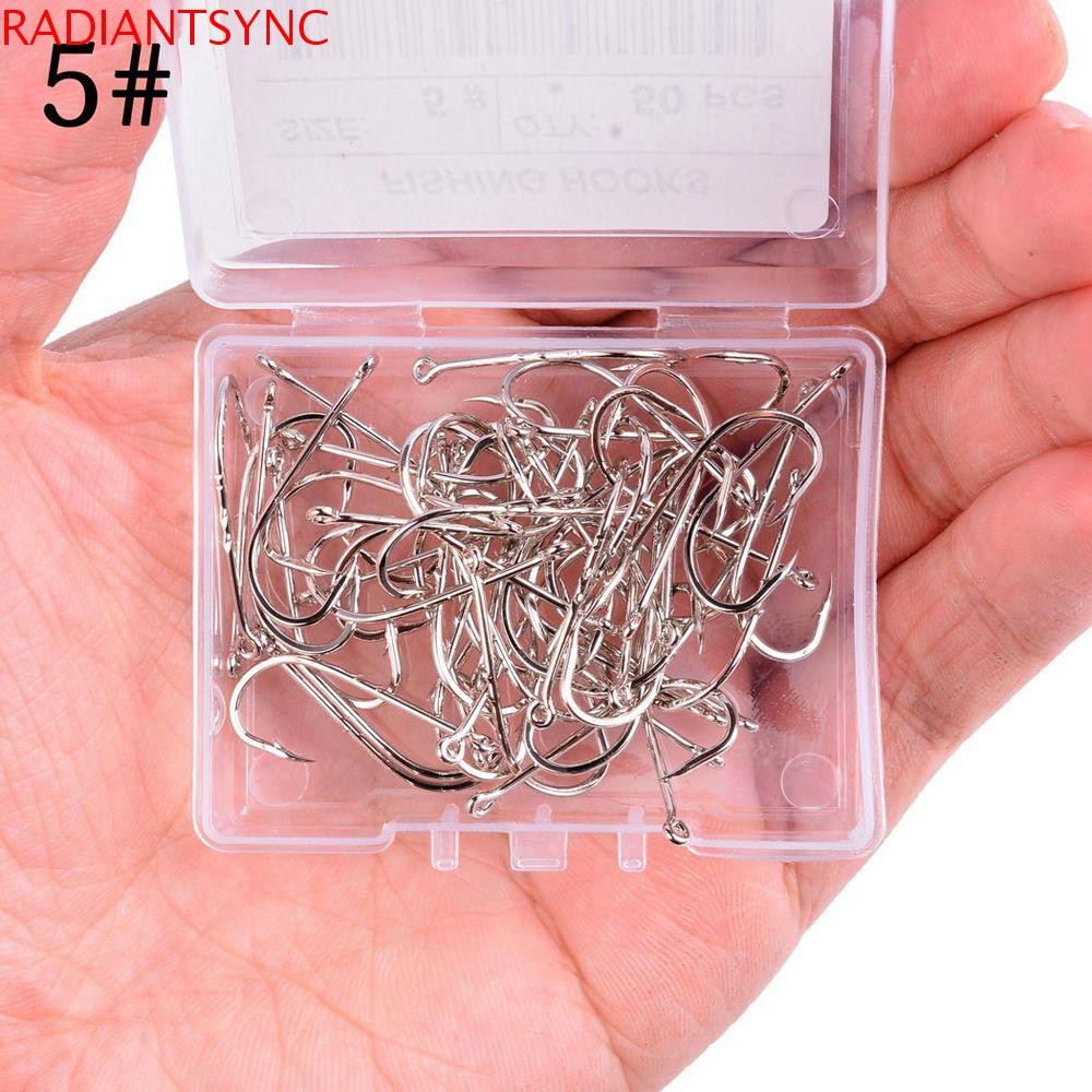 Radiantsync ยาว Shank Fishing Hook Fly อุปกรณ์ตกปลา 50 ชิ้น/กล่อง Fly Fishing Hook Anti-rust ...