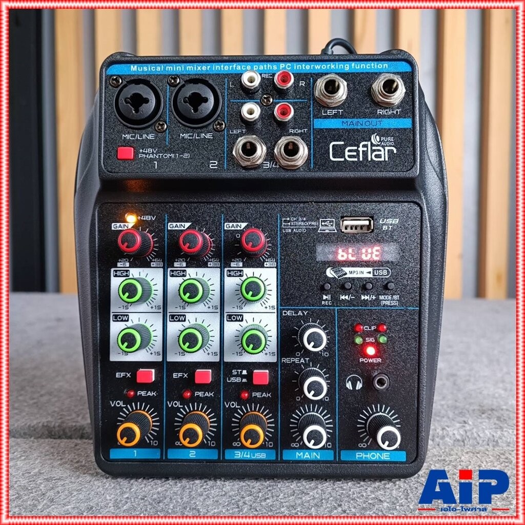 Ceflar PMX-01 MIXER บลูทูธ MP3 USB อินเตอร์เฟส มิกเซอร์ เครื่องปรับแต่งเสียง PMX 01 PMX01 เอไอ ...