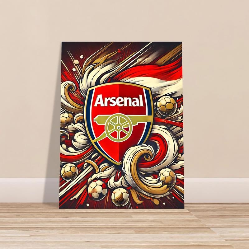 Arsenal FC, Emirates Stadium พิมพ์ผ้าใบ Arsenal Logo North London ...