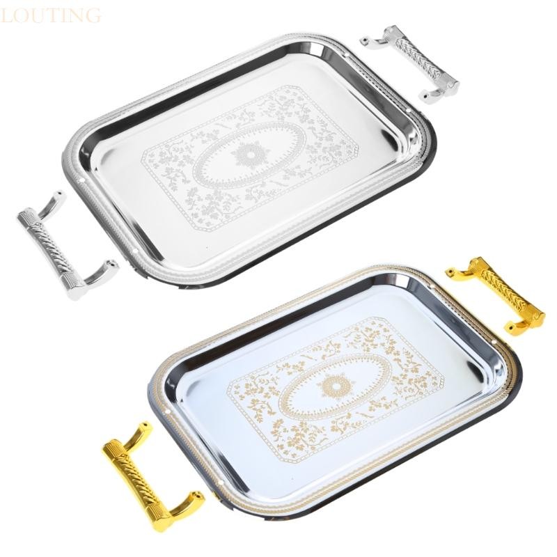 Louting Nordic ถาดเสิร์ฟสแตนเลสพร้อมที่จับที่วางบาร์กาแฟ | Shopee Thailand