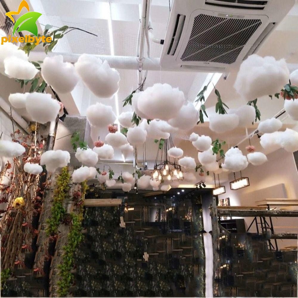 Pixelbyte ผ้าฝ้ายประดิษฐ์นุ่ม Handmade สีขาวตกแต่งวันเกิด DIY งานแต่งงานฉากหลังหิมะการถ่ายภาพ ...