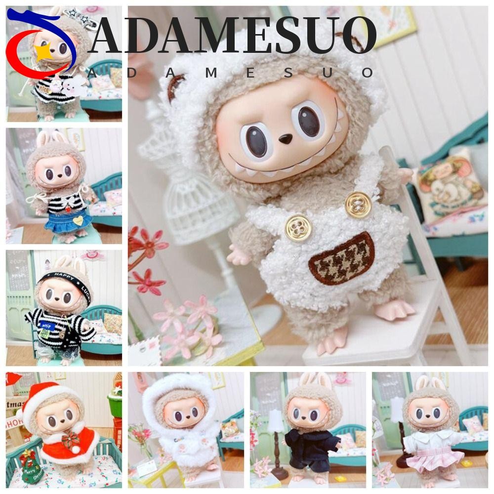 Adamesuo 17 ซม.Labu Time เสื้อผ้า, Denim กระโปรงคริสต์มาสหมวก Labubu ตุ๊กตาเสื้อผ้า, ชุดของเล่น ...