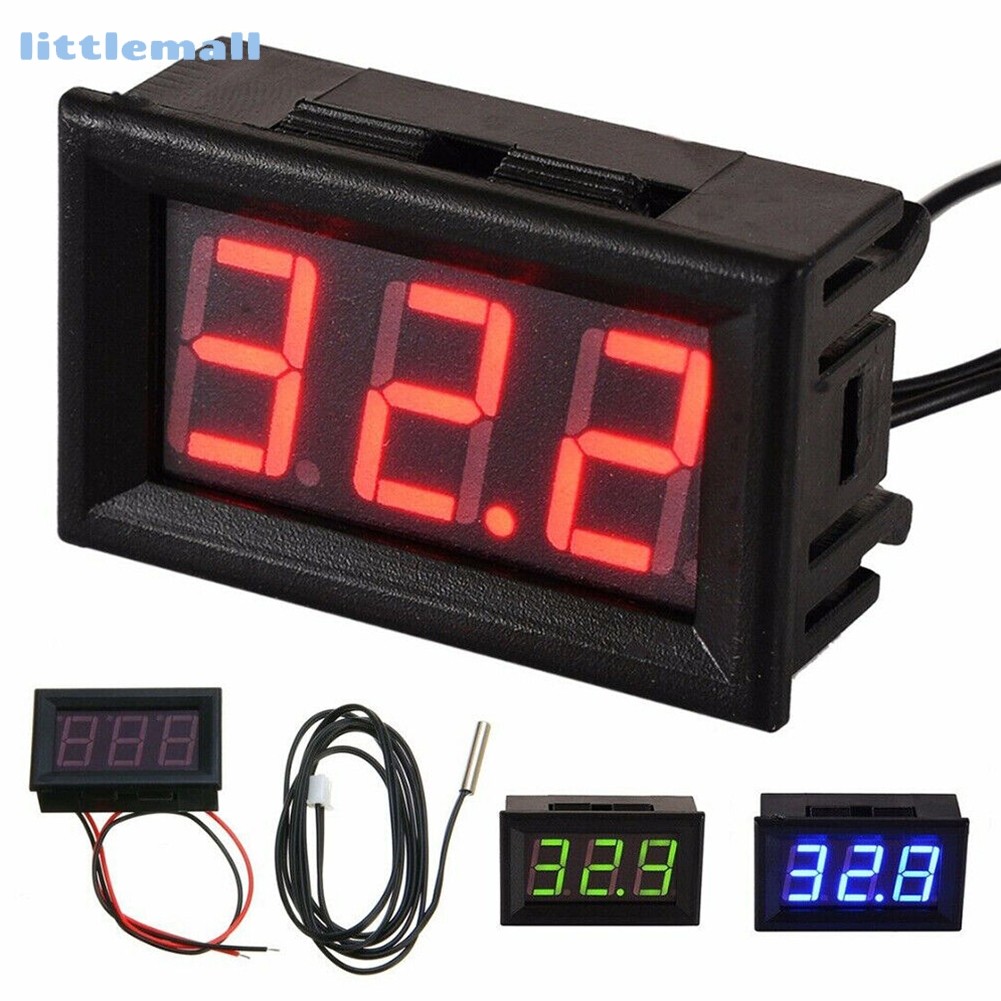 Dc 12V LED Digital Temperature Temp Sensor Meter Probe -50 ~ 110 ...