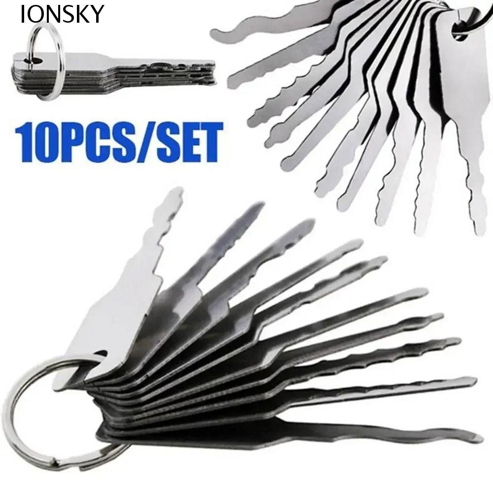 Ionsky 10 ชิ้น/เซ็ตเปิดประตูกุญแจ,ทนต่อการสึกหรอ 10 In 1 Jiggler Keys ...