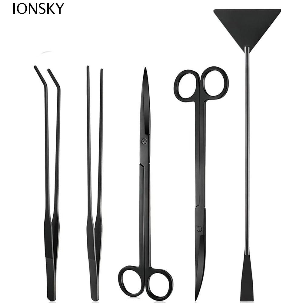 Ionsky 3/4/5 ชิ้น Aquascape ชุดเครื่องมือ, สแตนเลสตรงโค้ง Aquarium ...