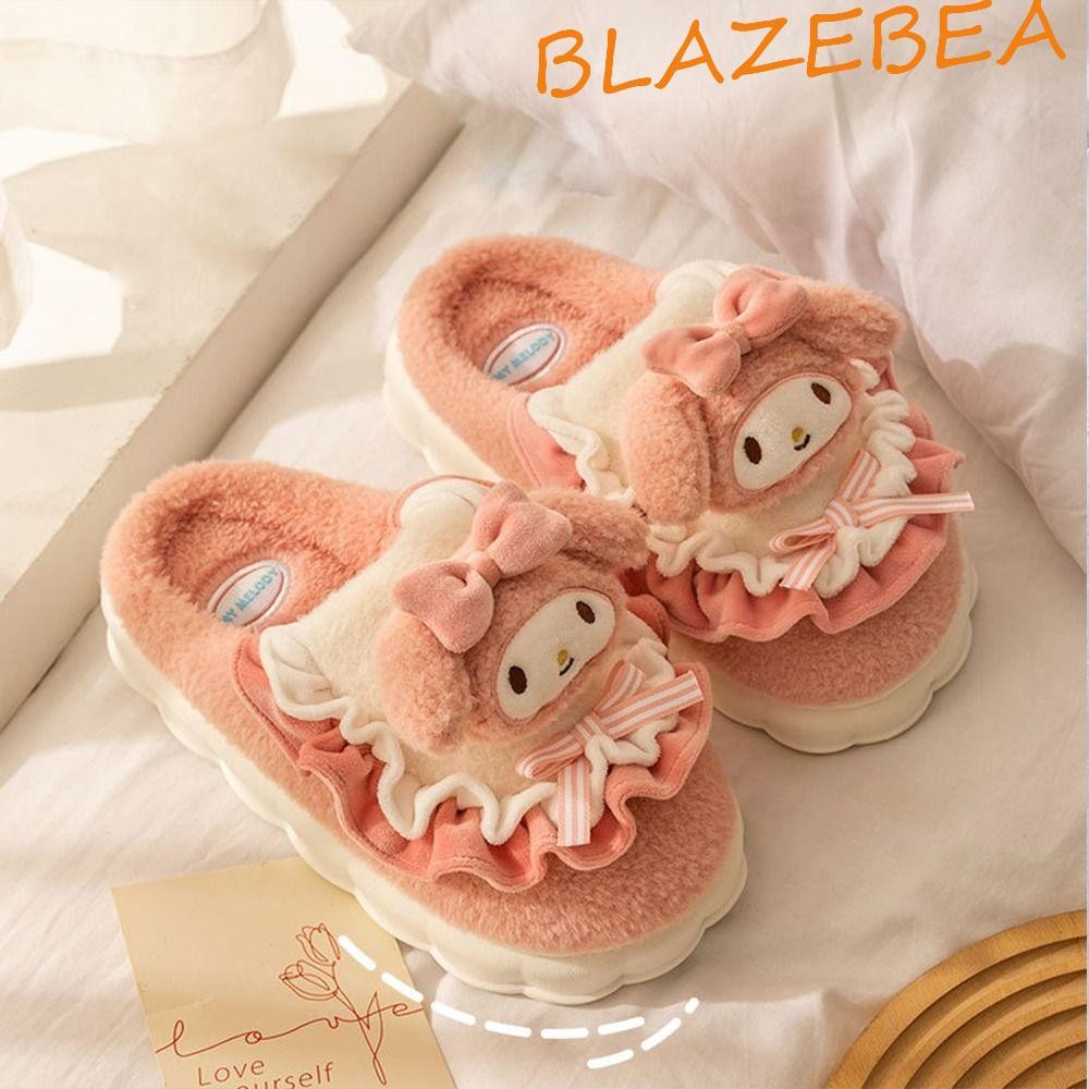 Blazebea ฤดูหนาวรองเท้าแตะปุย, Cinnamoroll Pompom Purin รองเท้าแตะตุ๊กตานุ่ม, การ์ตูน Me Melody ...