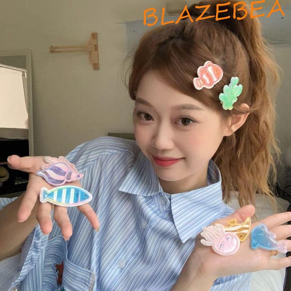Blazebea กิ๊บติดผมปลามหาสมุทร, แมงกะพรุนสังข์ Dolphin กิ๊บติดผม, สาหร่ายน่ารักปะการังการ์ตูน ...