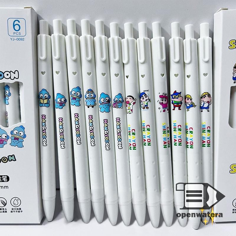 Goodgirlm1 6 ชิ้น Kawaii Crayon Shin-chan Neutral ปากกาน่ารัก 0.5 มม. ...