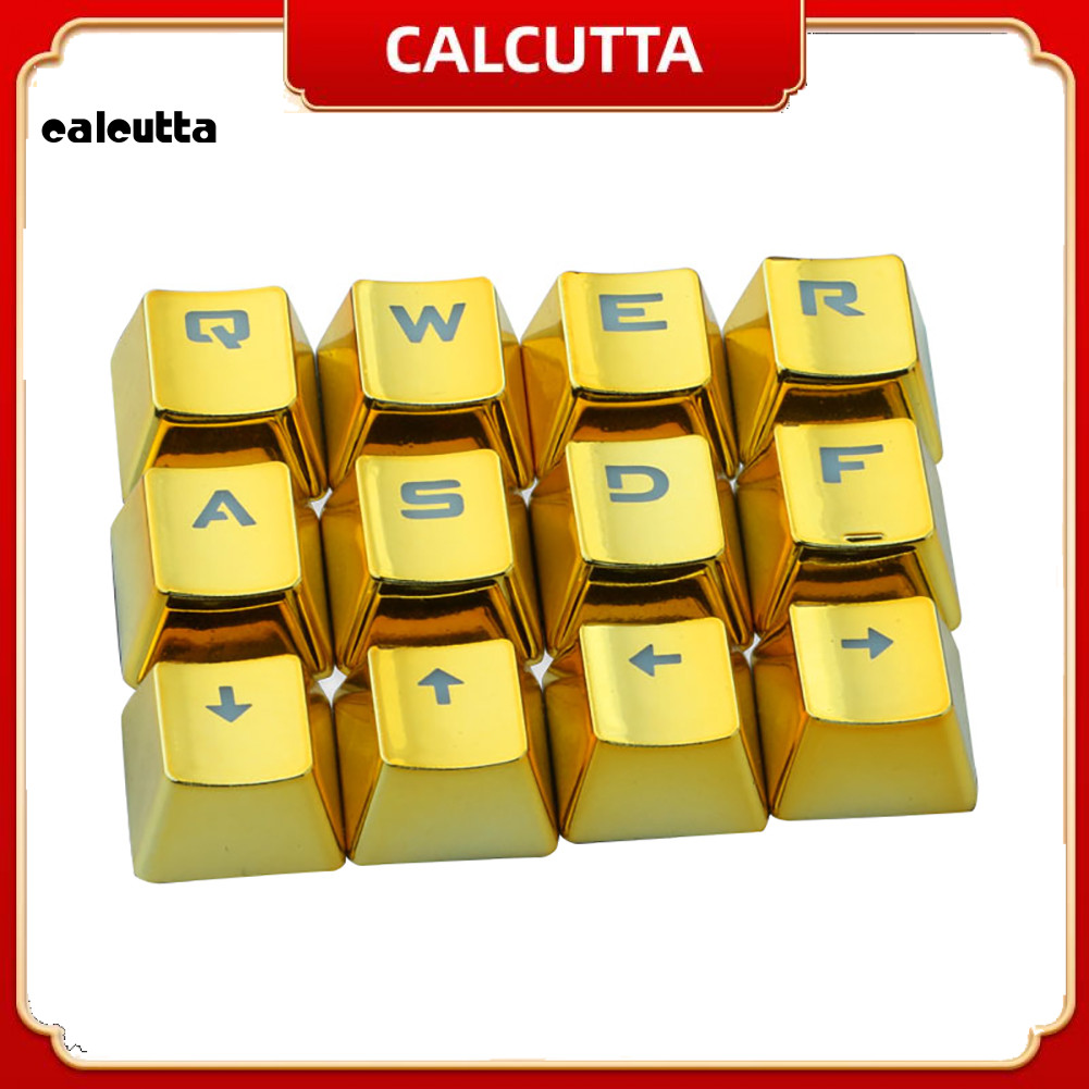 [calcutta] 12 ชิ้น/เซ็ต PET Electroplating Gaming Keyboard Key Caps ชุด ...