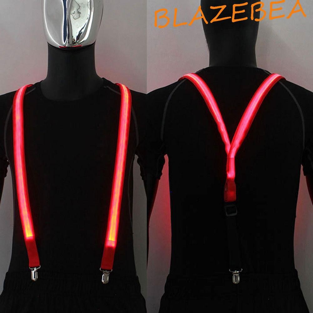 Blazebea ผู้ชาย LED Suspenders, ยืดหยุ่น Y-shape เรืองแสง Bow Suspenders, เทศกาลเครื่องแต่งกาย ...