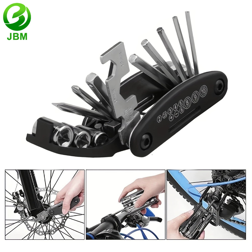 [JBM] ชุดเครื่องมือซ่อม จักรยาน แบบพกพา Bike Repair Tool Kit (Black) 16 in 1 | Shopee Thailand