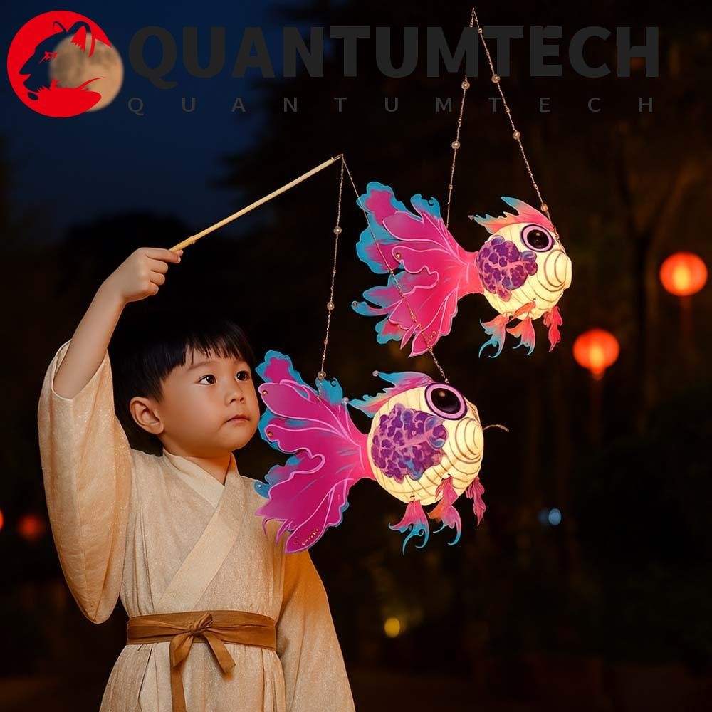 QUANTUMTECH โคมไฟเทศกาลไหว้พระจันทร์, โคมไฟปลาทองเด็กเรืองแสงมือถือ, โบราณคงกระพันวัฒนธรรมสไตล์ ...