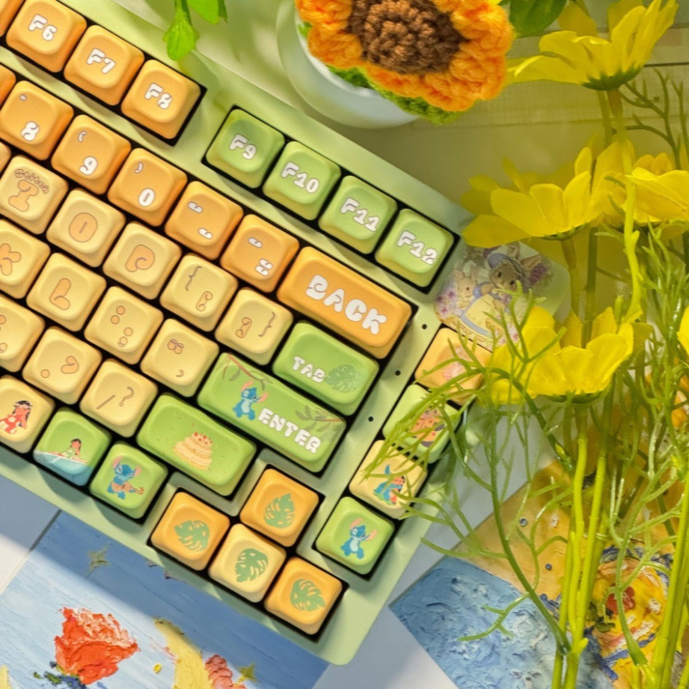 Lilo & Stitch Keycap 133/141 คีย์ FOA โปรไฟล์ PBT Dye Sublimation ...
