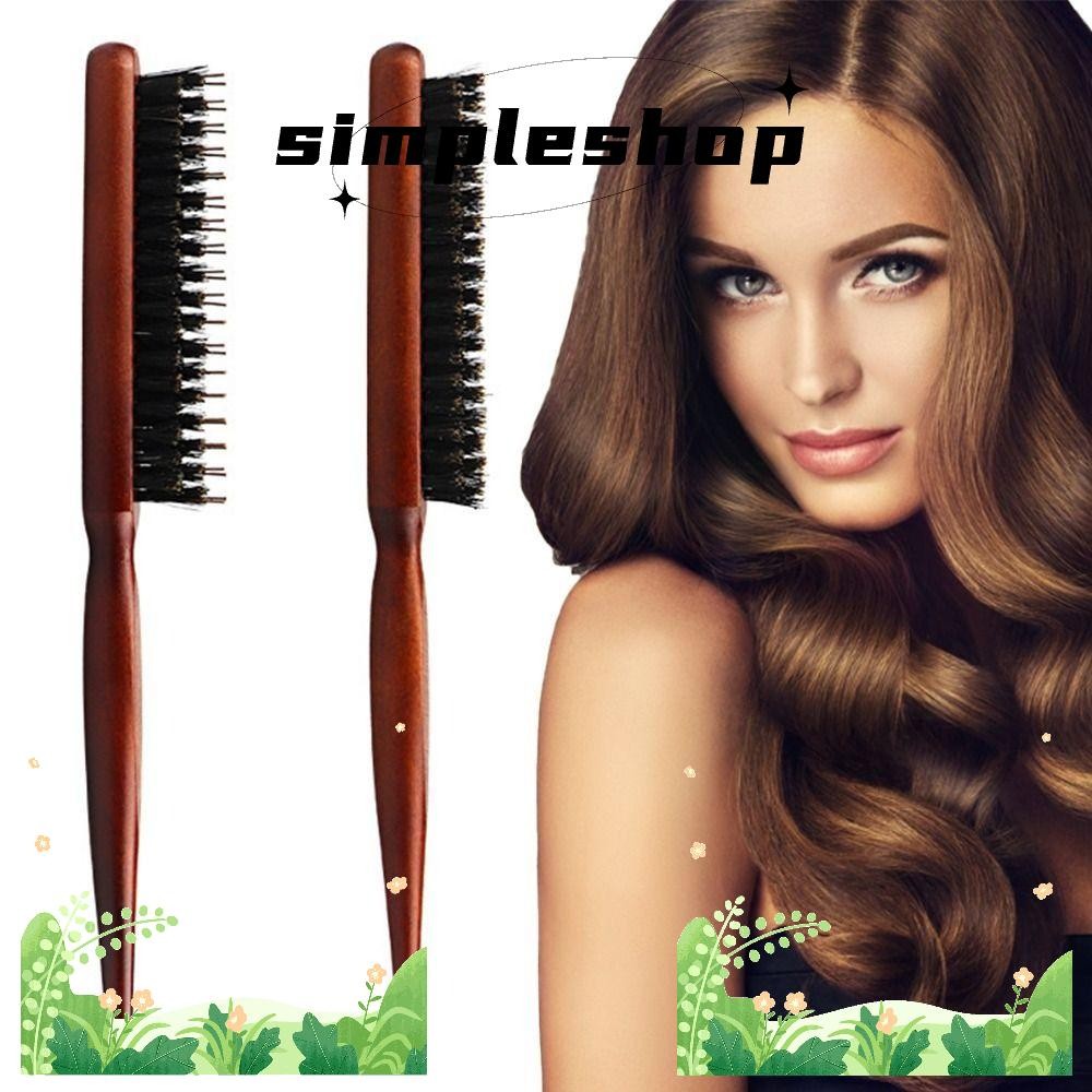 SIMPLESHOP หวีหางแหลม 3 แถว Sideburns ด้ามไม้หวีตีไข่ปุย, เครื่องมือจัดแต่งทรงผมที่ทนทาน ...