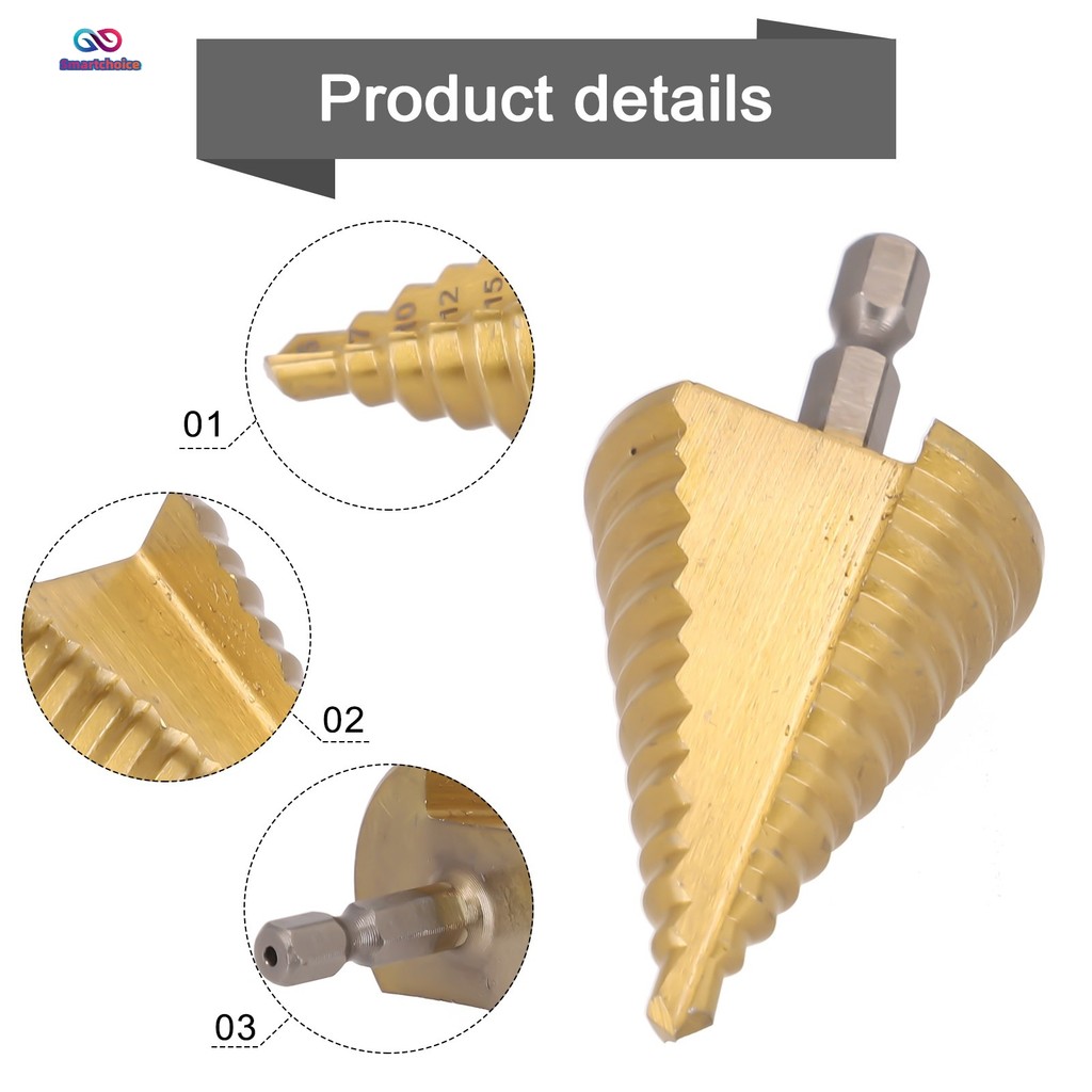 ⚡ทางเลือกอัจฉริยะ⚡5-35 มม.HSS Titanium Core Step เจาะเครื่องมือ 13 ...