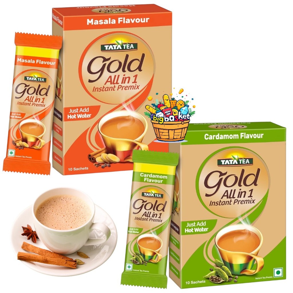 Tata Tea Gold All-in-1 Instant Premix Masala/Cardamom Tea(10 ซอง ...