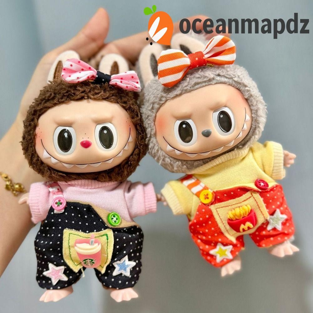 Oceanmapdz Labubu เสื้อผ้าตุ๊กตา, กระโปรง JK Starbucks 17 ซม.เสื้อผ้า ...