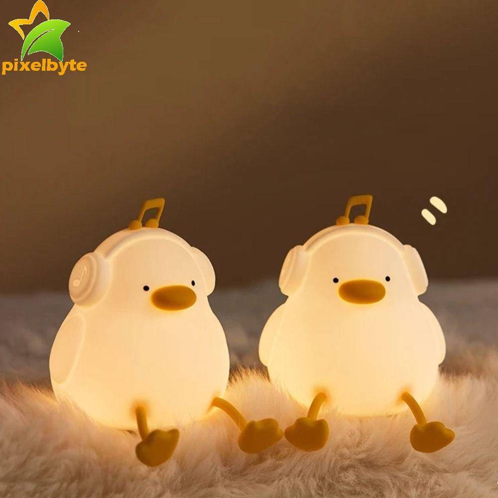 Pixelbyte ไฟกลางคืน LED, โคมไฟเป็ดน่ารักซิลิโคน, ตกแต่งห้องหรี่แสงได้ USB ชาร์จโคมไฟตั้งโต๊ะ ...