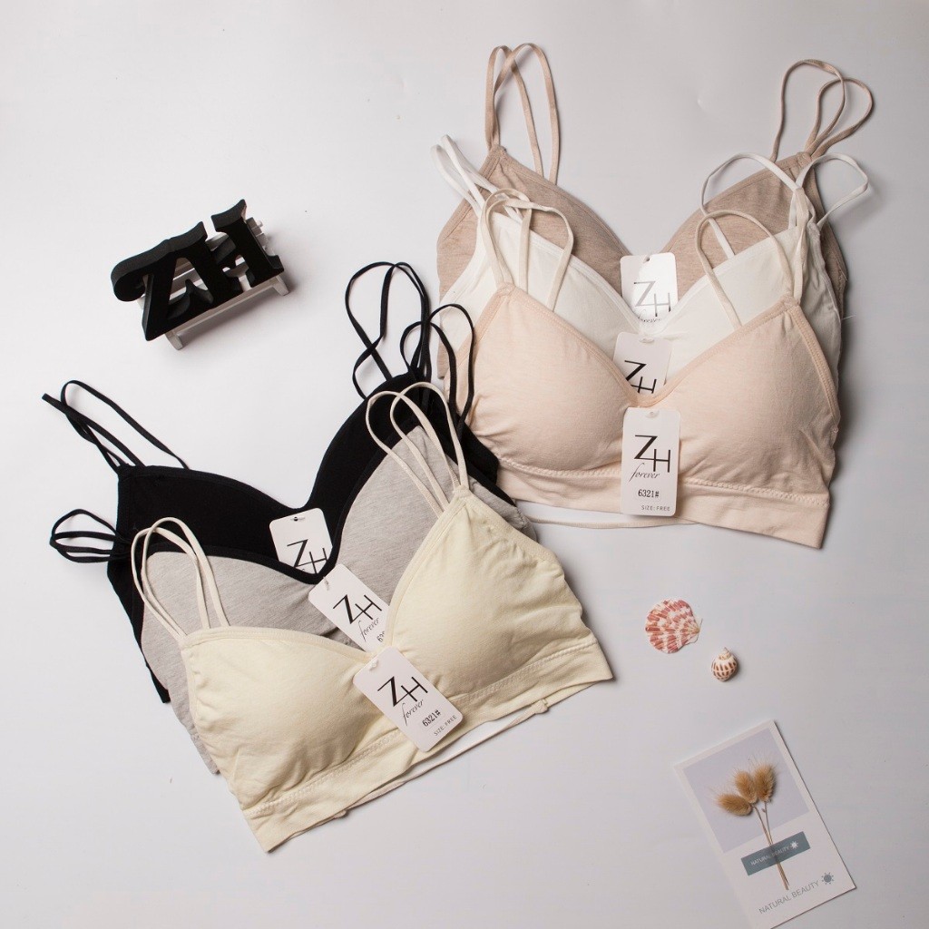 zh-forever.6321 บราโชว์หลัง บราฟองน้ำในตัว งานผ้าฝ้าย | Shopee Thailand