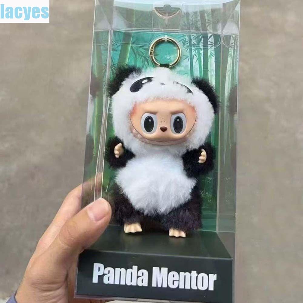 Lacyes Labubu ตุ๊กตา, สีดําสีขาว Panda Bear Labubu รุ่นสะสม Panda ...