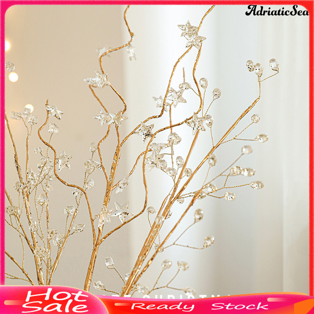 [COD]☃คริสต์มาสประดิษฐ์ Glitter Picks Faux Crystal Berry Stem ...