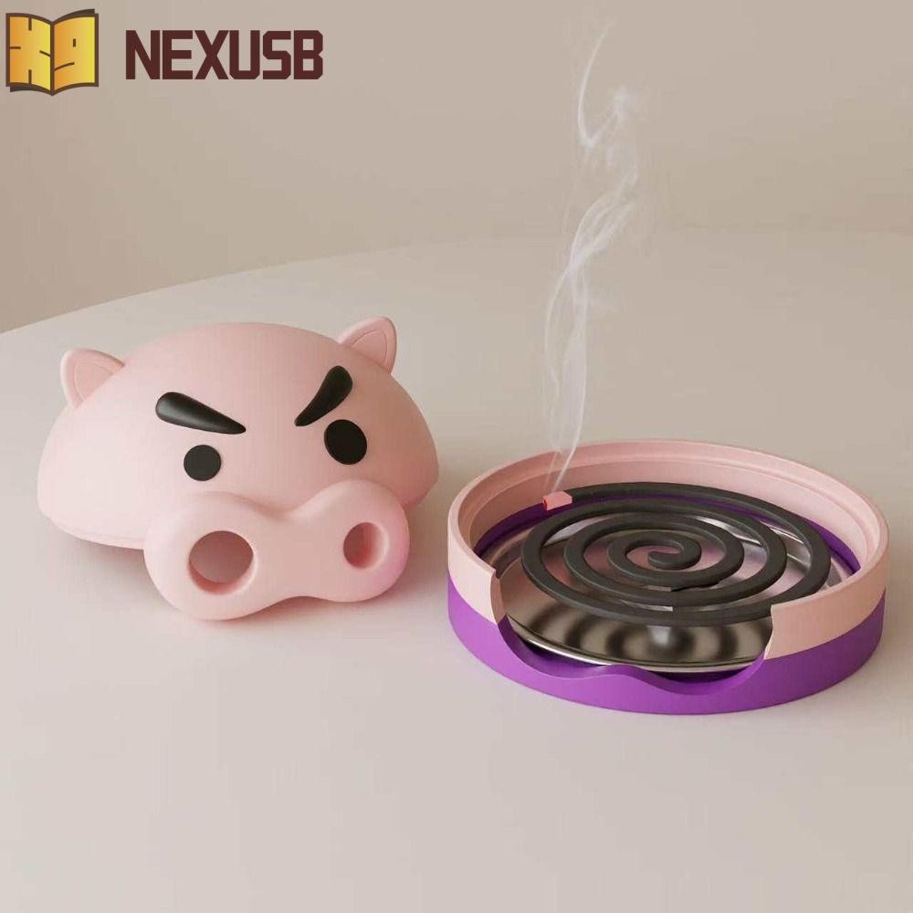 NEXUSBEAM กล่องธูปกันยุง, ฝาครอบม้วนยุงการ์ตูนรูปลูกหมู, ขายึดธูป Shin ...
