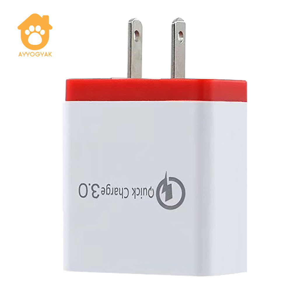 Aum- ปลั๊ก EU/US 4 พอร์ต USB QC30 Fast Charging Travel Wall Charger ...