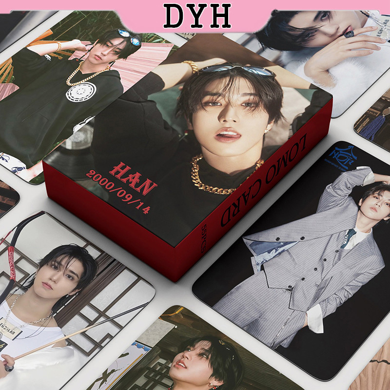 55 ชิ้น/กล่อง Stray Kids HAN Photocards HOP อัลบั้ม KPOP LOMO การ์ดคอลเ ...