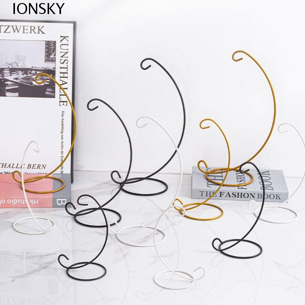 Ionsky ขาตั้งแขวนลูกบอลแก้ว, ขาตั้งดอกไม้แบบพกพาศิลปะเหล็ก, เชิงเทียน ...