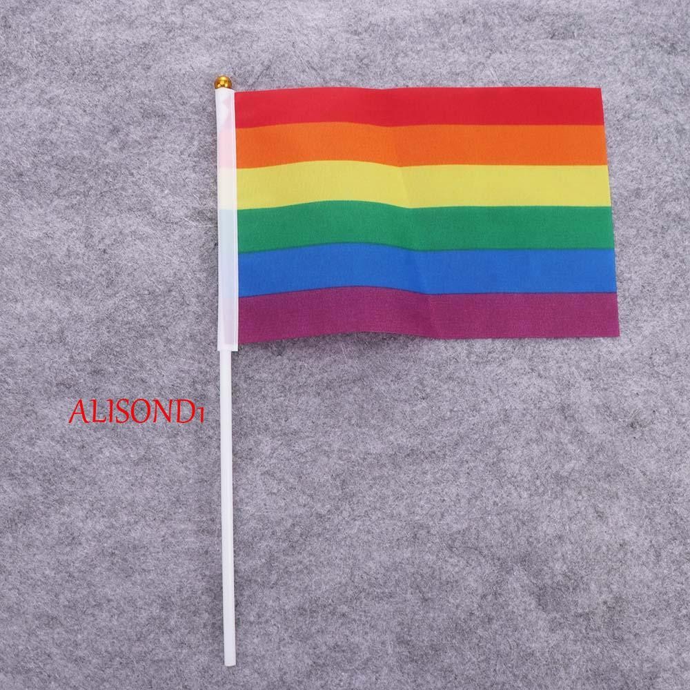 Alisond1 10 ชิ้น Rainbow Hand Flag, Pride Day Rainbow Rainbow Flags ...