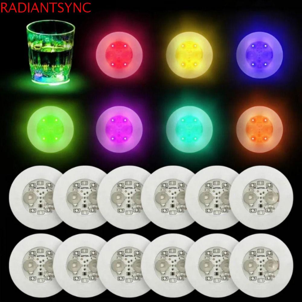 Radiantsync 10 ชิ้น Luminous Coaster, LED รอบเรืองแสงถ้วยไวน์, Party ...
