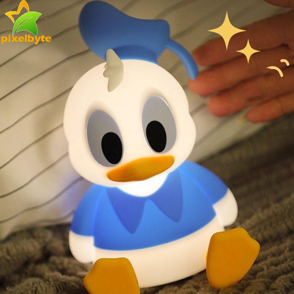Pixelbyte Duck Nightlight, ที่วางโทรศัพท์ชาร์จ USB โคมไฟข้างเตียง, Kawaii Touch Eye Protection ...