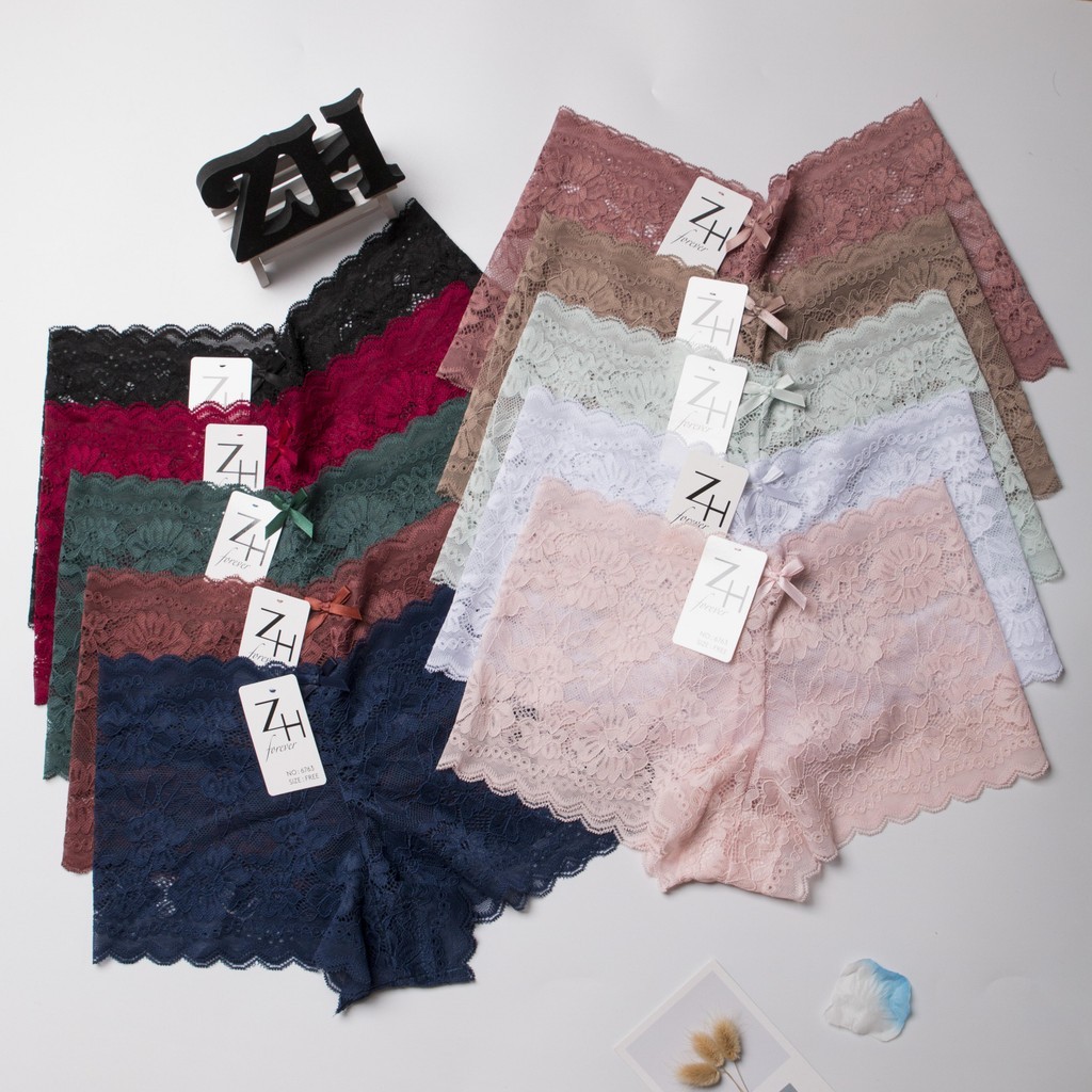 zh-forever.6763 กางเกงชั้นในผู้หญิงลูกไม้ขาสั้น กางเกงในเซ็กซี่ลูกไม้ ...