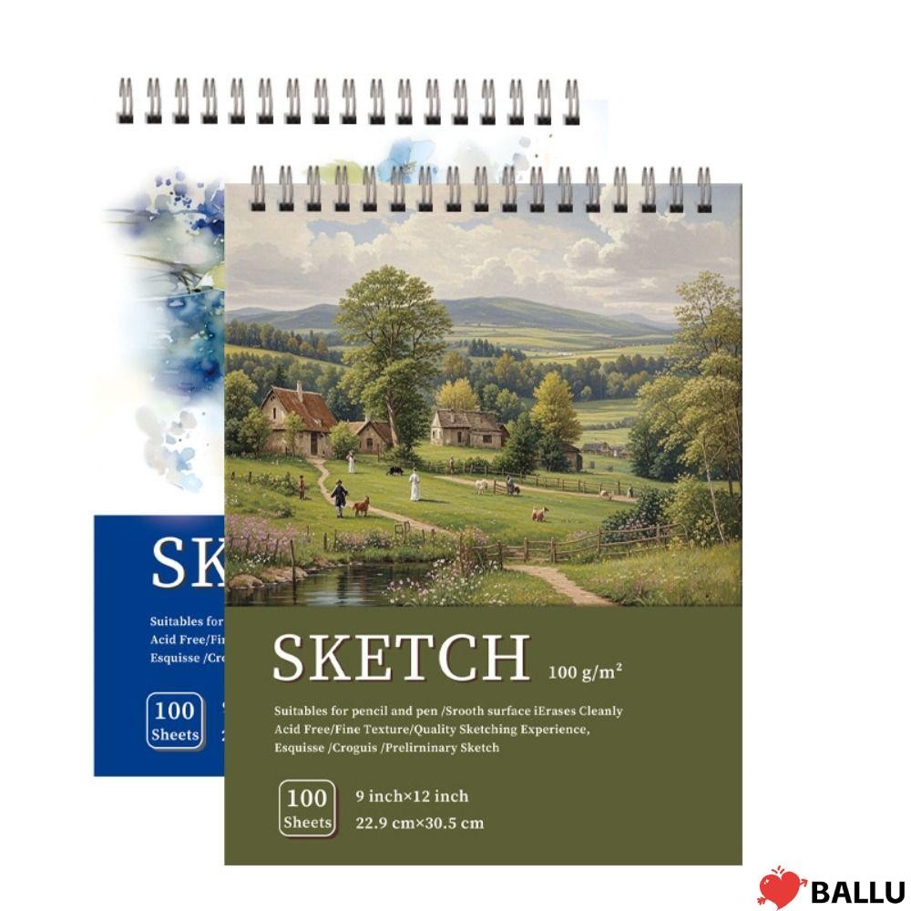 BALLU Coil A4 Sketchbook, ตะกั่วง่ายเป็นมิตรกับสิ่งแวดล้อมกระดาษวาดหนา ...