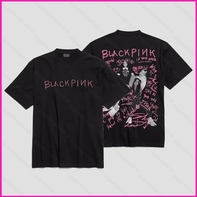 PS2 BLACKPINK blink DEADLINE พัดลมทัวร์โลกรองรับเสื้อยืดแขนสั้น SP2 ...