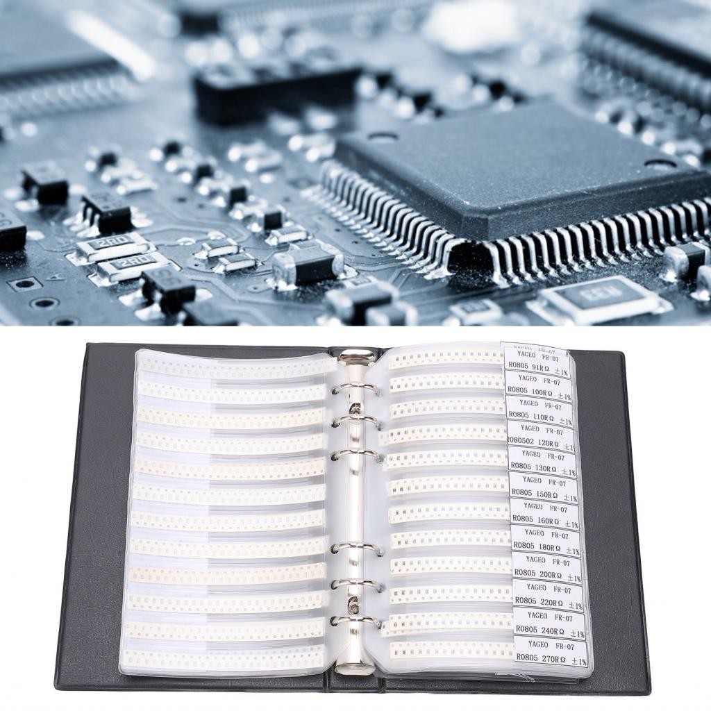 0805 Series Resistor Kit หนังสือตัวอย่าง SMD สีดำสำหรับการทดลอง ...