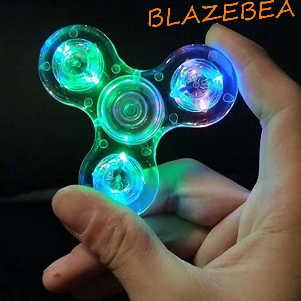 Blazebea ไฟ LED Fidget Spinner โปร่งใส 1 ชิ้นบรรเทาความวิตกกังวลความเครียดเรืองแสงในที่มืด ...