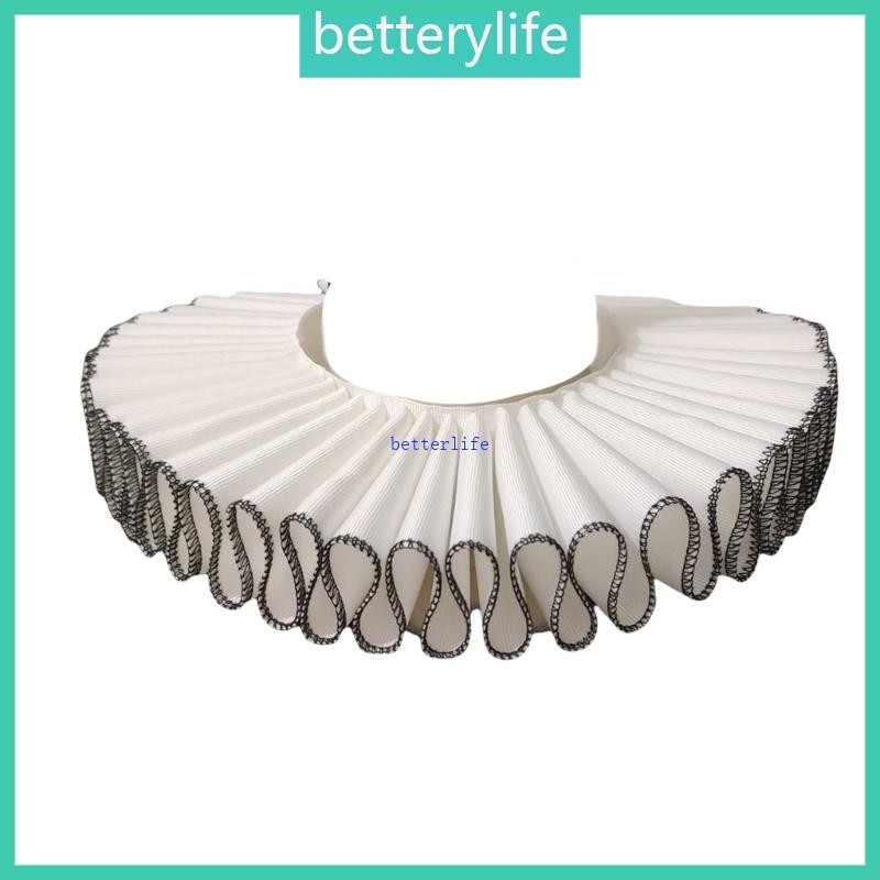 Btf Ruffled คอ Ruff False Collar สีดํา Edging Victorian เครื่องแต่งกาย ...