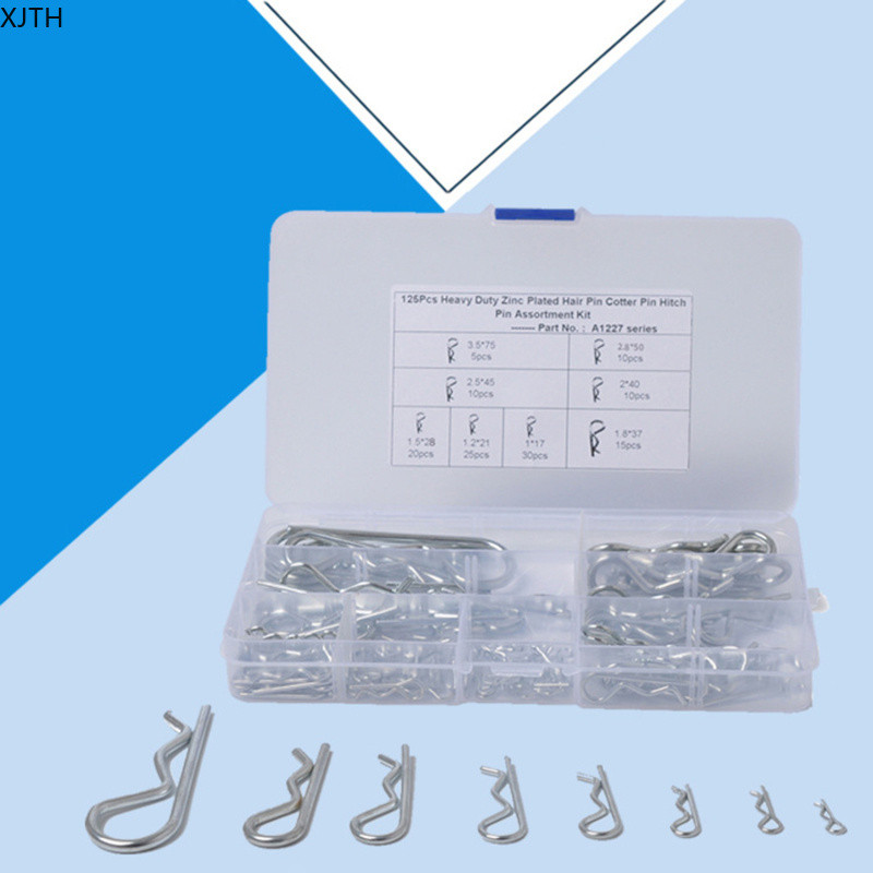 100/125pcs R Cotter Pins รถแทรกเตอร์ขาคลิปกล่องพลาสติก Assortment Kit ...