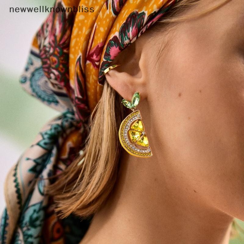 Newwellknownbliss ต่างหู Rhinestone Lemon Drop Dangle สไตล์ผลไม้ สำหรับ ...
